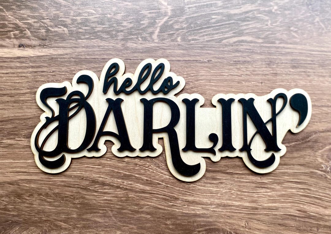 Hello Darlin' Wood Sign - Western Nursery Decor - Etsy
