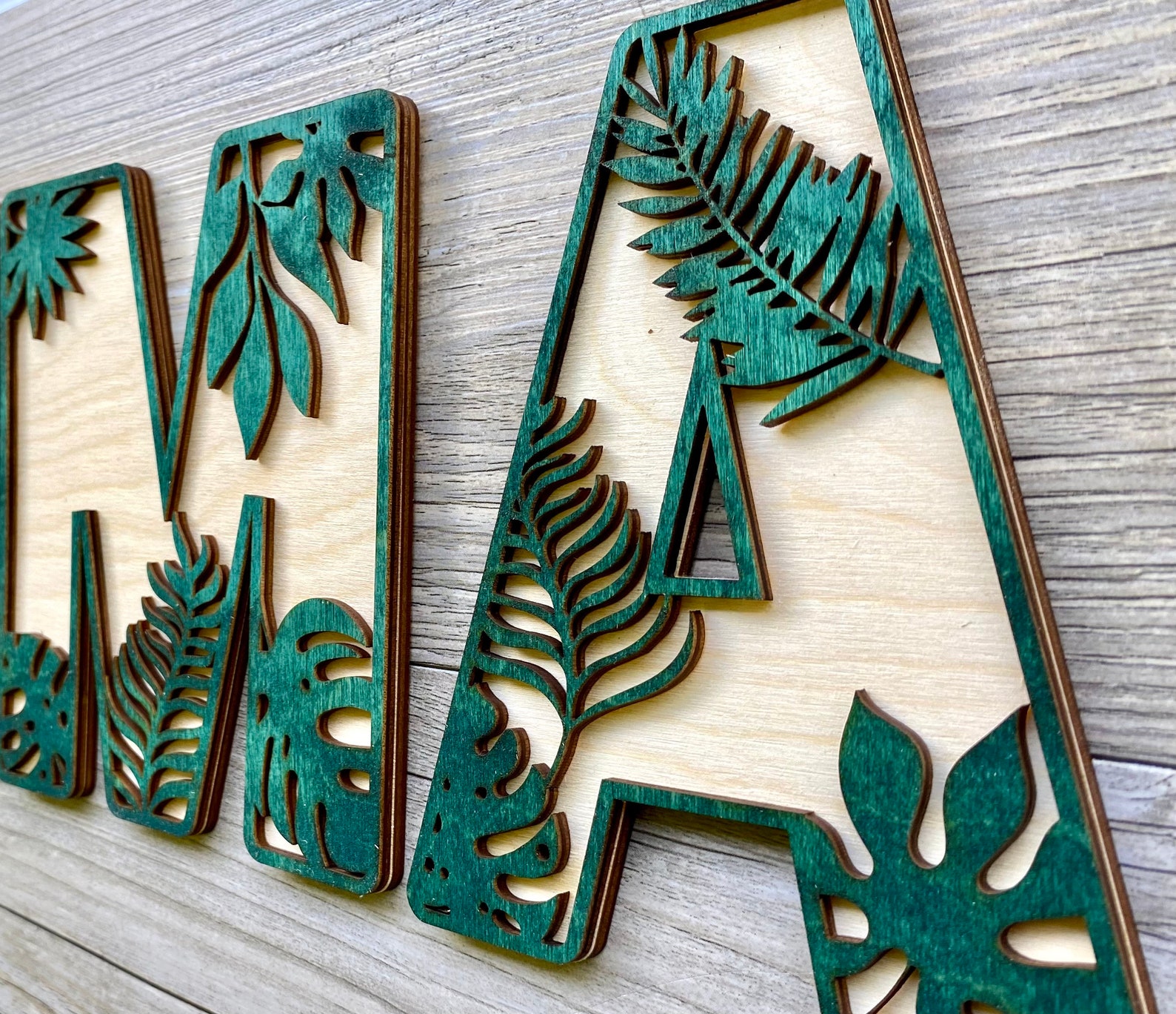 Leaf Letters and Numbers Custom Name for Kids Monstra Leaf Palm Leaf ...