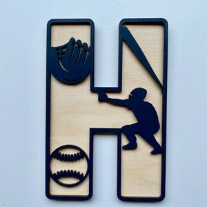 Personalized Baseball Name Sign: Sports Theme Laser Cut Wood Letters ...