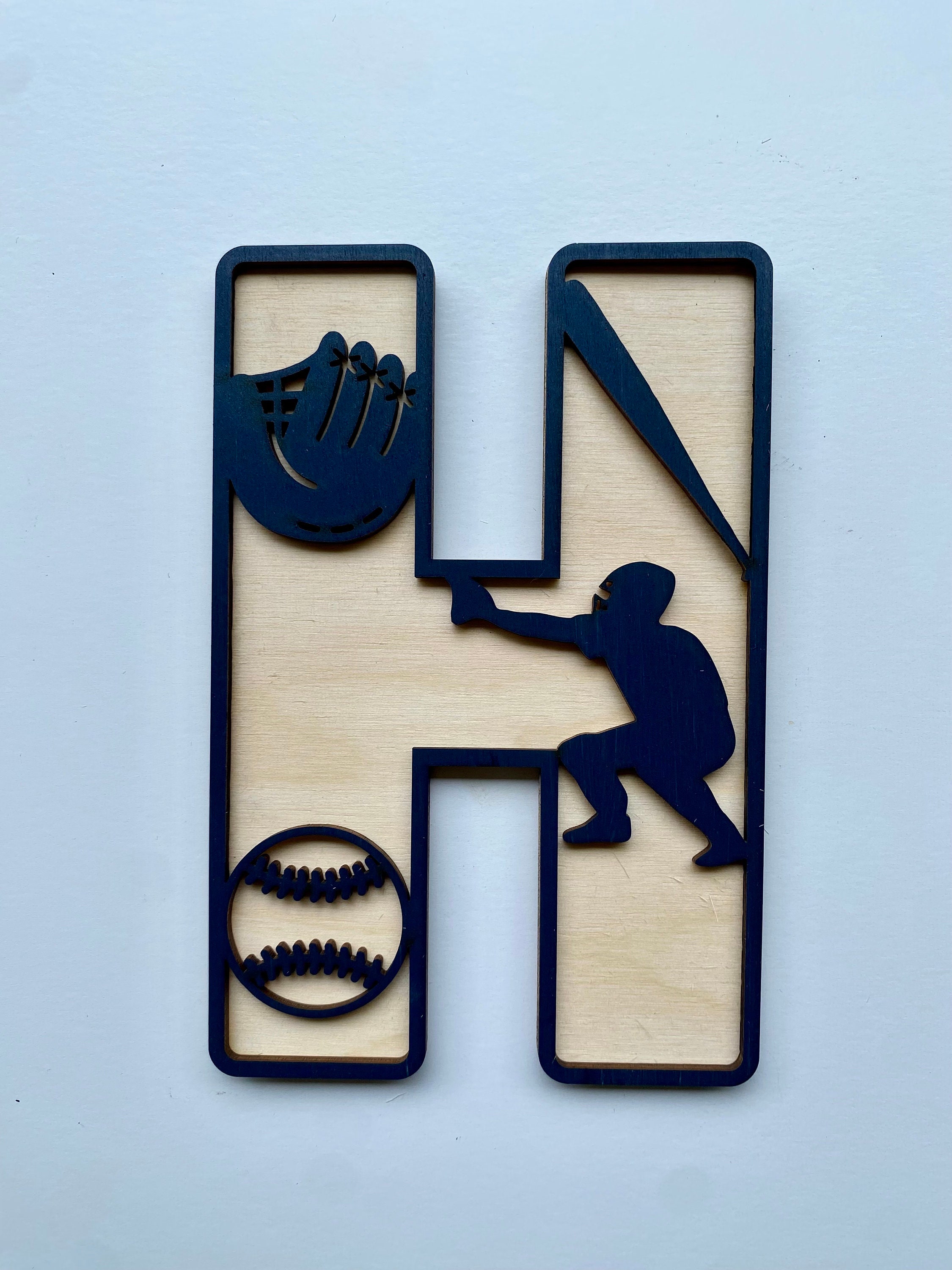 Personalized Baseball Name Sign: Sports Theme Laser Cut Wood Letters ...