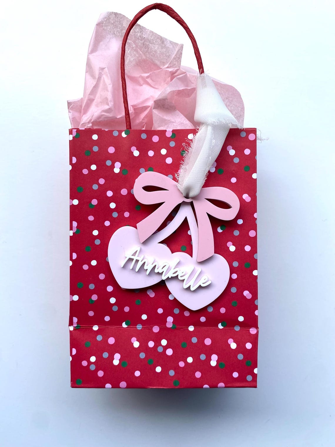 Personalized Cherry Valentine Tag: Acrylic Gift Basket Tag - Etsy