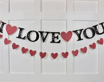 I Love You Banner - Etsy