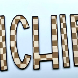 Checkered Letters Rad Little Dude Letters Wood Letters Checkered Name ...