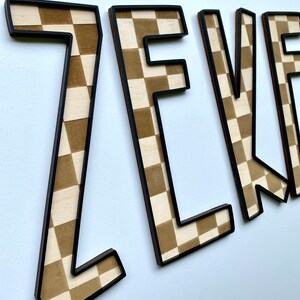 Checkered Letters Rad Little Dude Letters Wood Letters Checkered Name ...