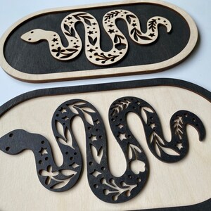 Floral Snake Art - Snake Art - Wood Snake Art - Boho Snake - Home Decor ...