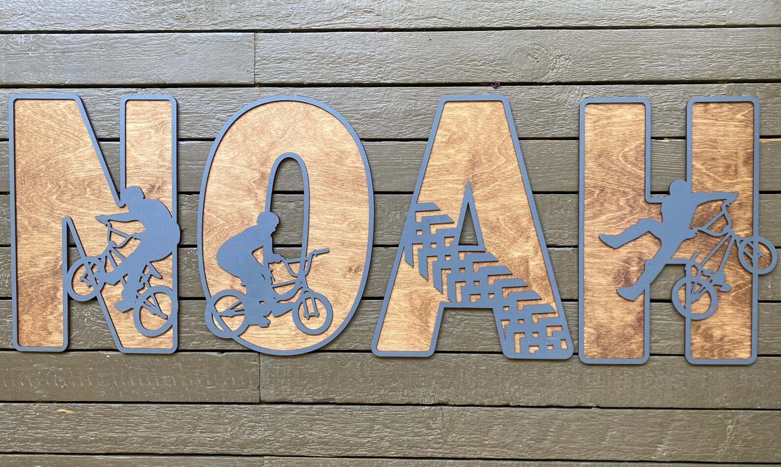Personalized BMX Name Sign: Laser Cut Wood Letters, Kids Room Decor - Etsy