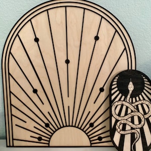 Sunburst Vine Snake Art - Snake Art - Wood Snake Art - Boho Snake ...