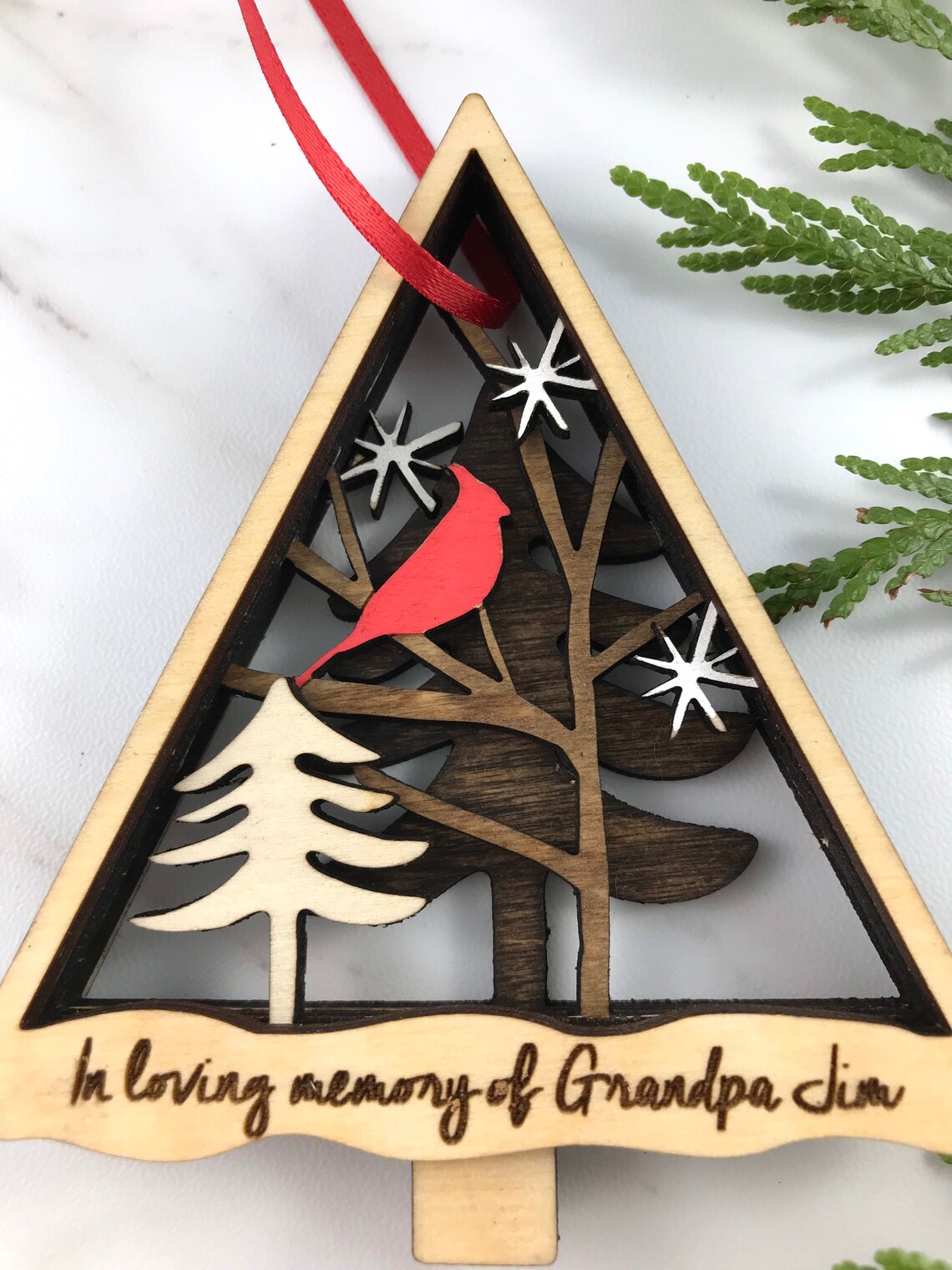 In Memory Ornament Cardinal Ornament Personalized Memorial - Etsy