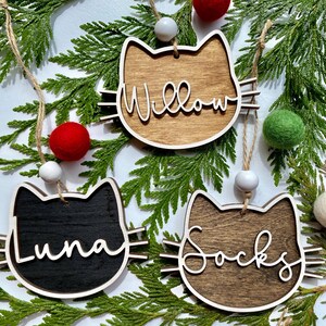 Custom Cat Face Ornament: Personalized Laser Cut Pet Christmas ...