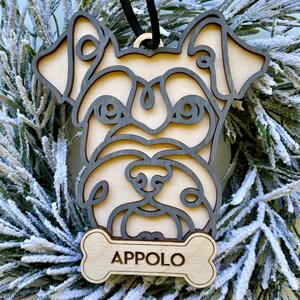 Custom Dog Ornament: Line Drawing, Personalized Pet Christmas for 102 ...