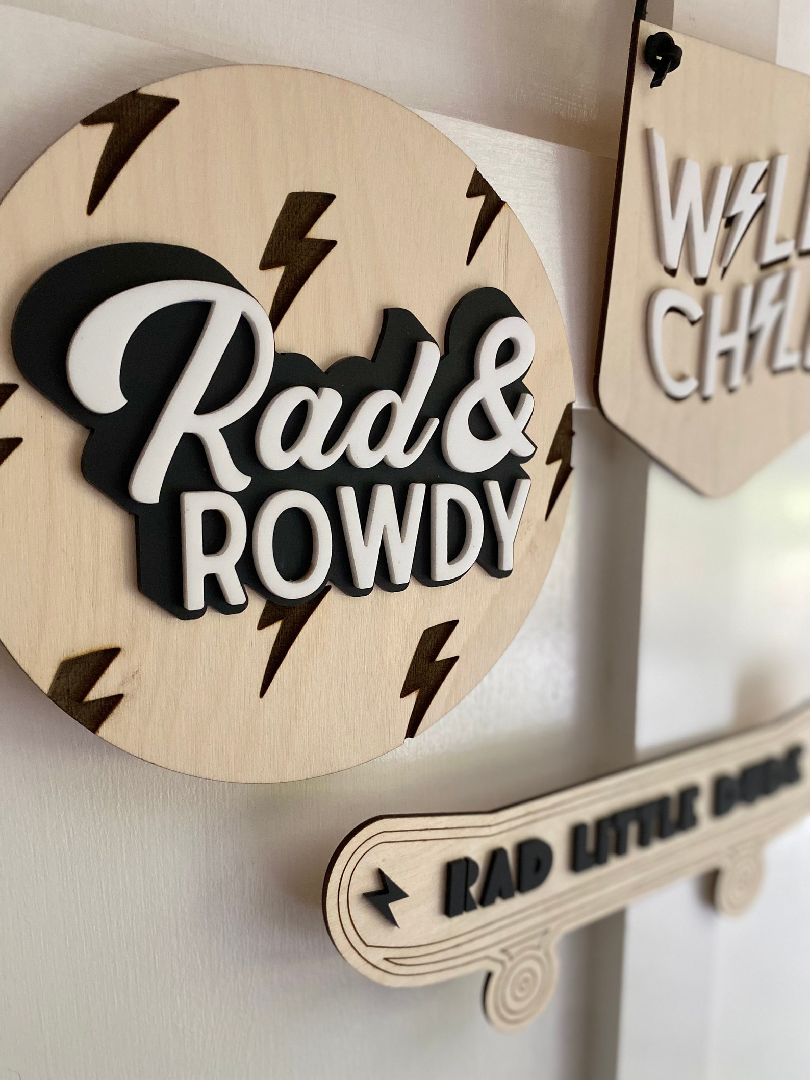 Rad & Rowdy Nursery Sign: Engraved Wood and Acrylic Decor Rad Little ...