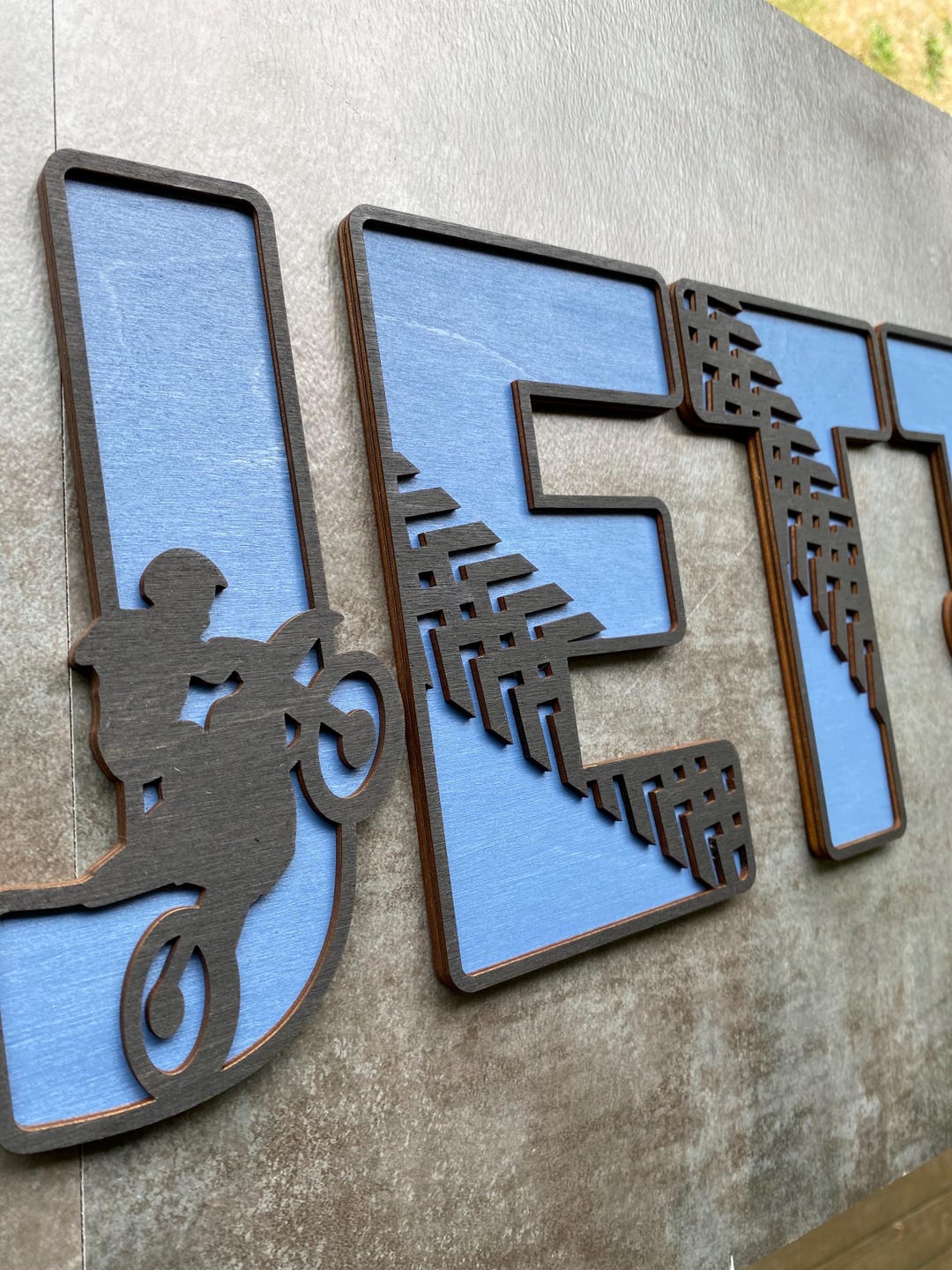 Personalized Dirt Bike Name Sign: Laser Cut Wood Letters Motocross - Etsy