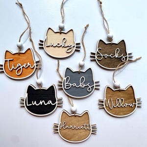 Custom Cat Face Ornament: Personalized Laser Cut Pet Christmas ...