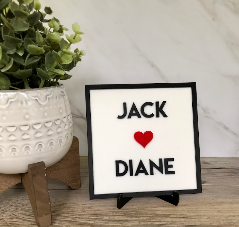 Personalized Acrylic Signs Black and White Signs Valentine - Etsy