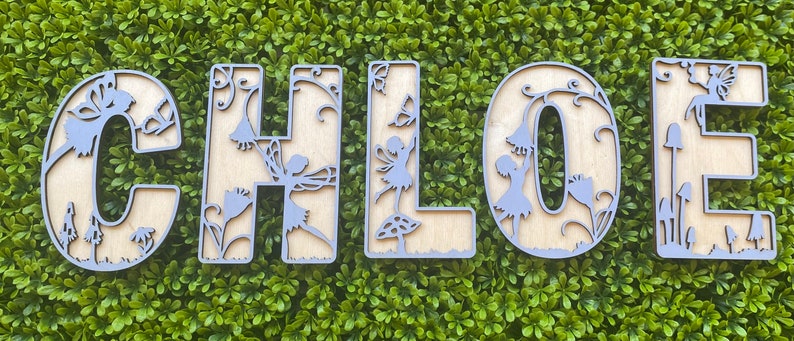 Fairy Wooden Letters: Laser Cut Name Sign, Girl Room Decor - Etsy