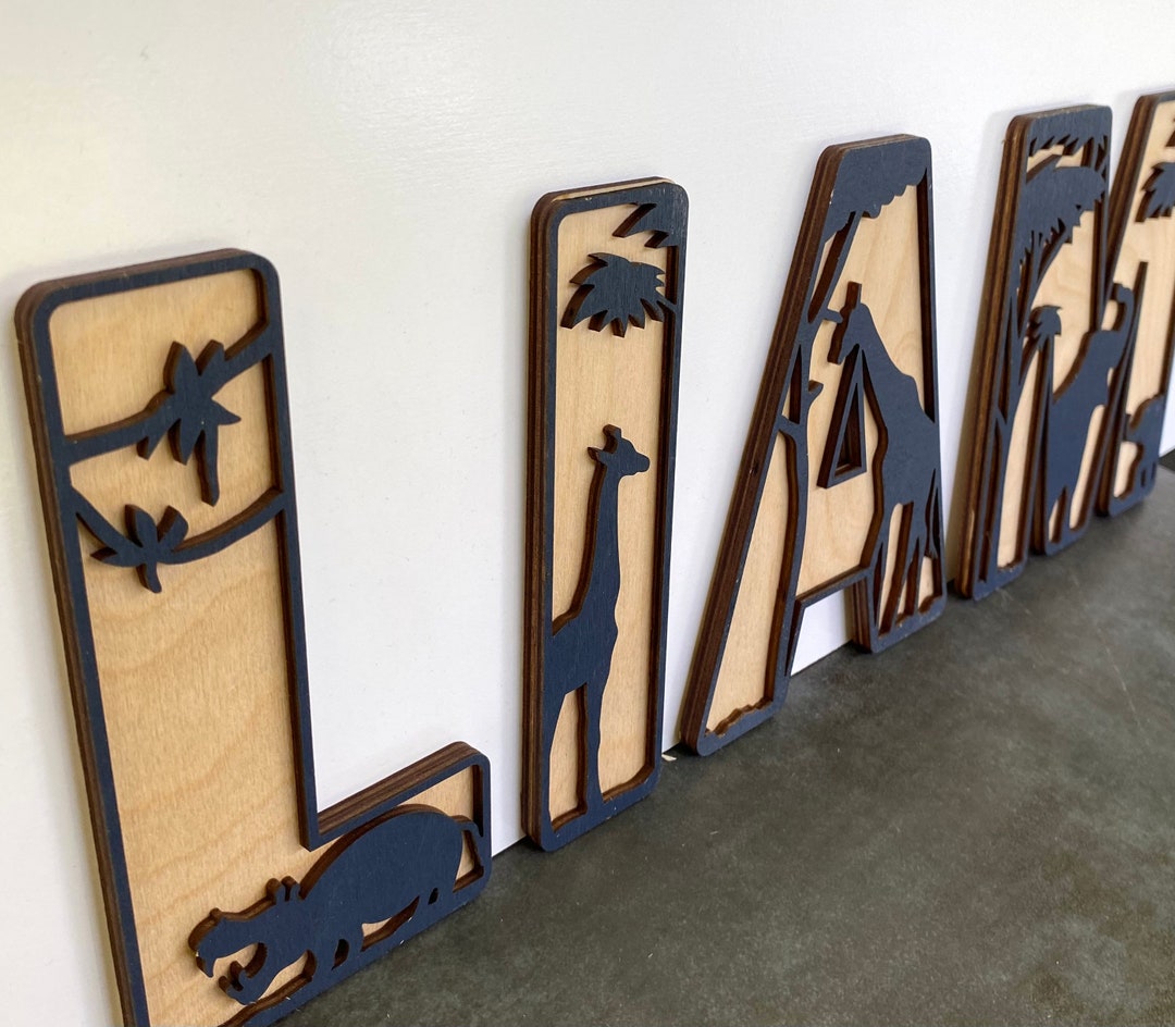 Safari Letters and Numbers - Custom Name for Kids - Kids Room Decor ...