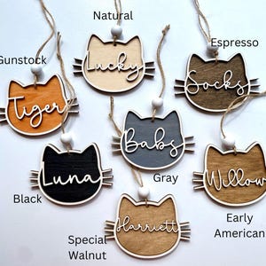 Custom Cat Face Ornament: Personalized Laser Cut Pet Christmas ...