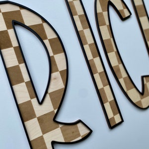 Checkered Letters Rad Little Dude Letters Wood Letters Checkered Name ...