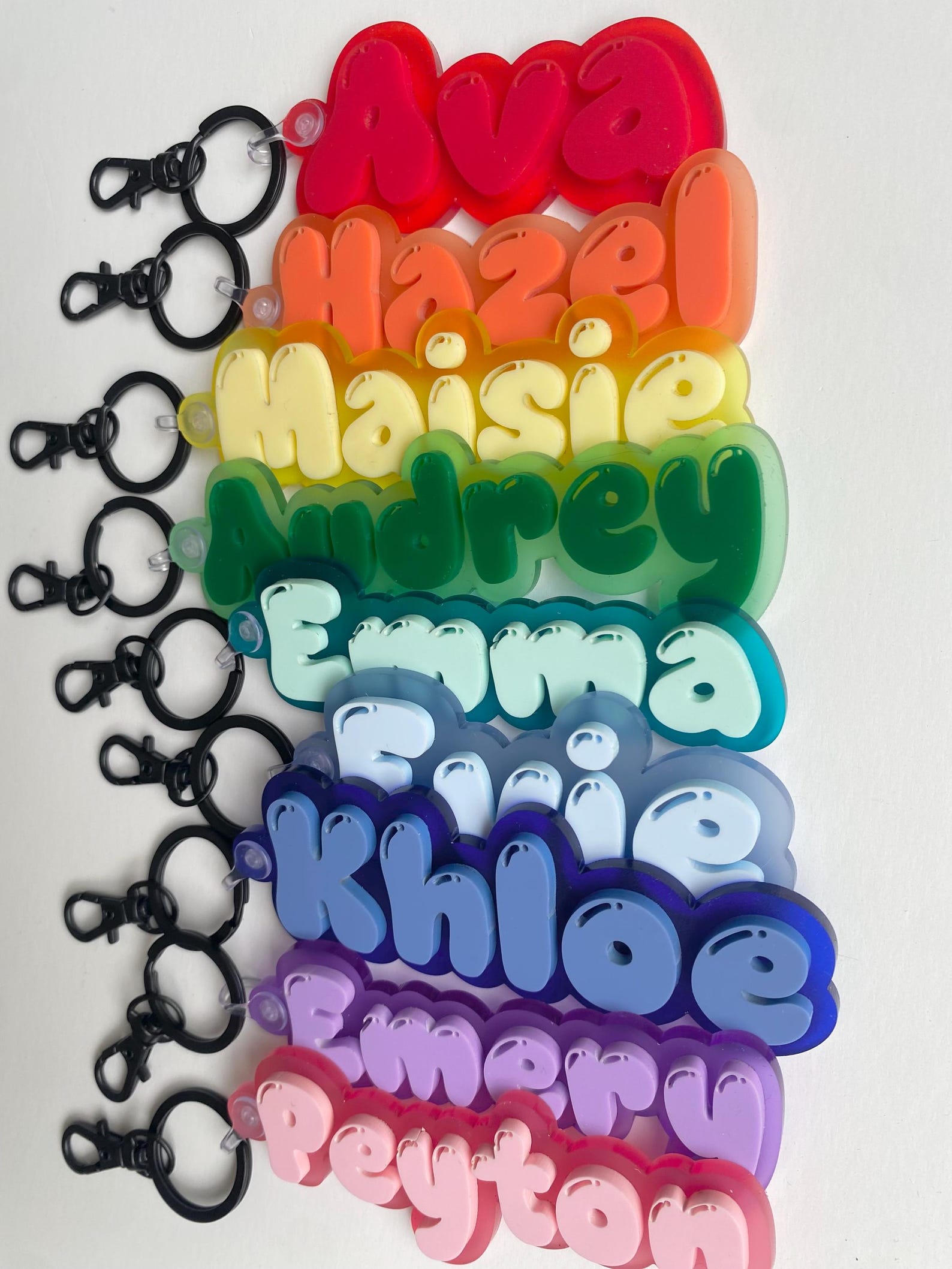 Custom Bubble Font Acrylic Name Keychain: Personalized Backpack Tag - Etsy