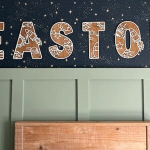 Laser Cut Space Letters: Custom Wood Kid's Name Sign - Etsy