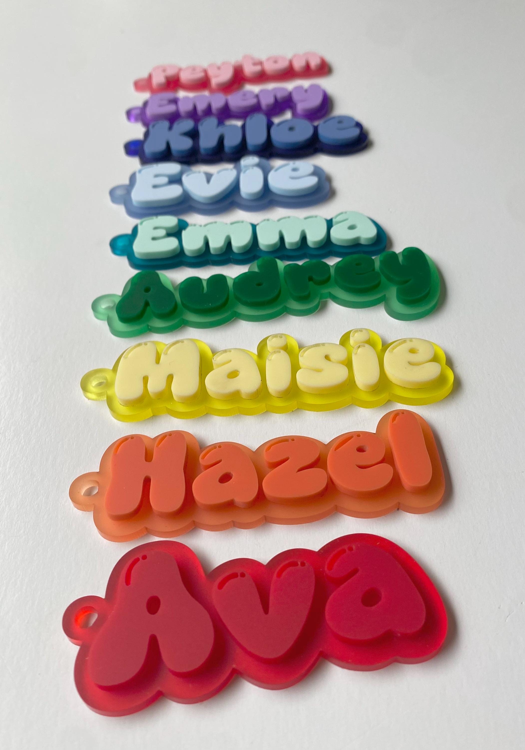 Custom Bubble Font Acrylic Name Keychain: Personalized Backpack Tag - Etsy