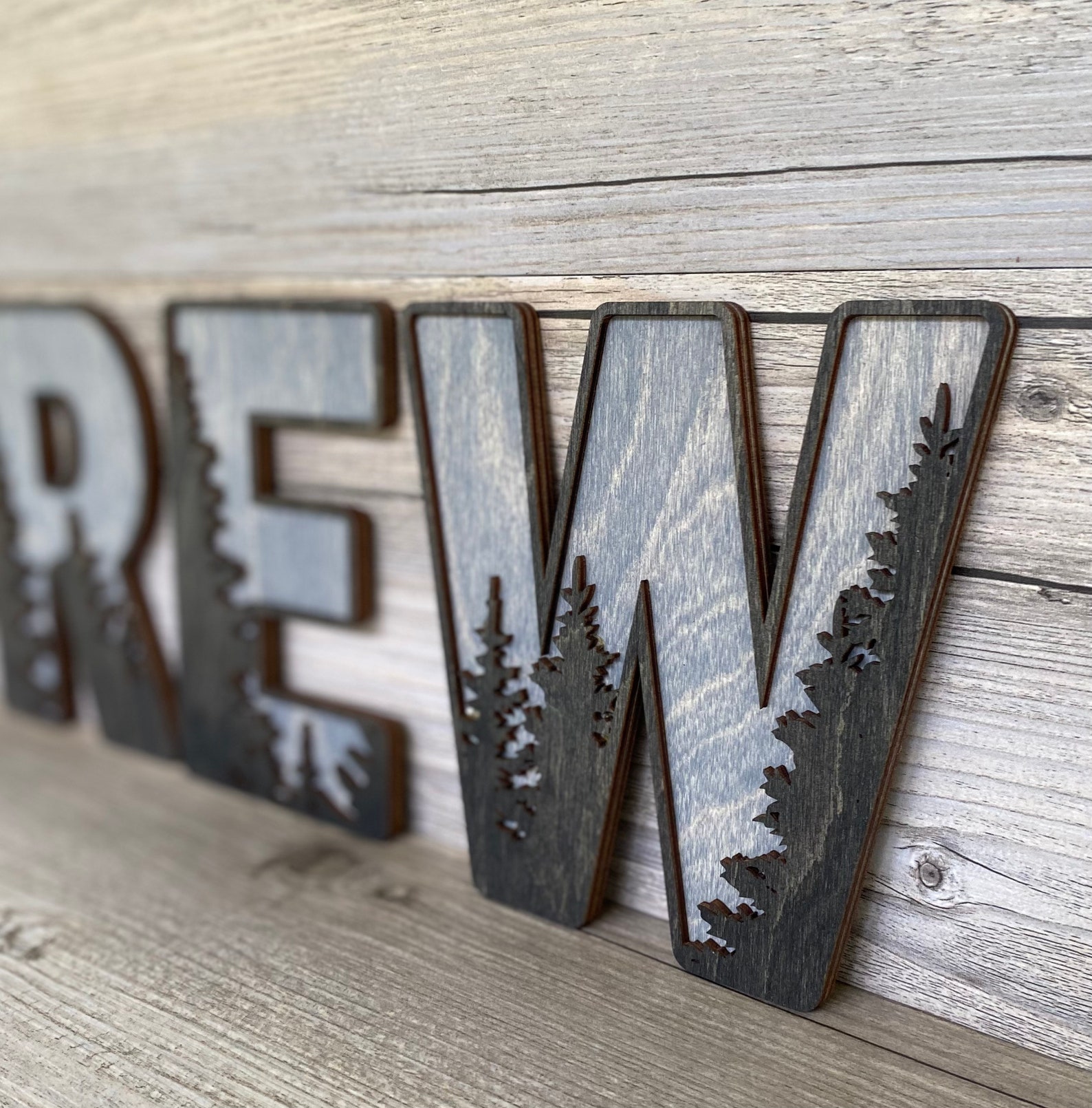 Tree Letters Forest Letters Custom Name for Kids Kids Room Decor Tree ...