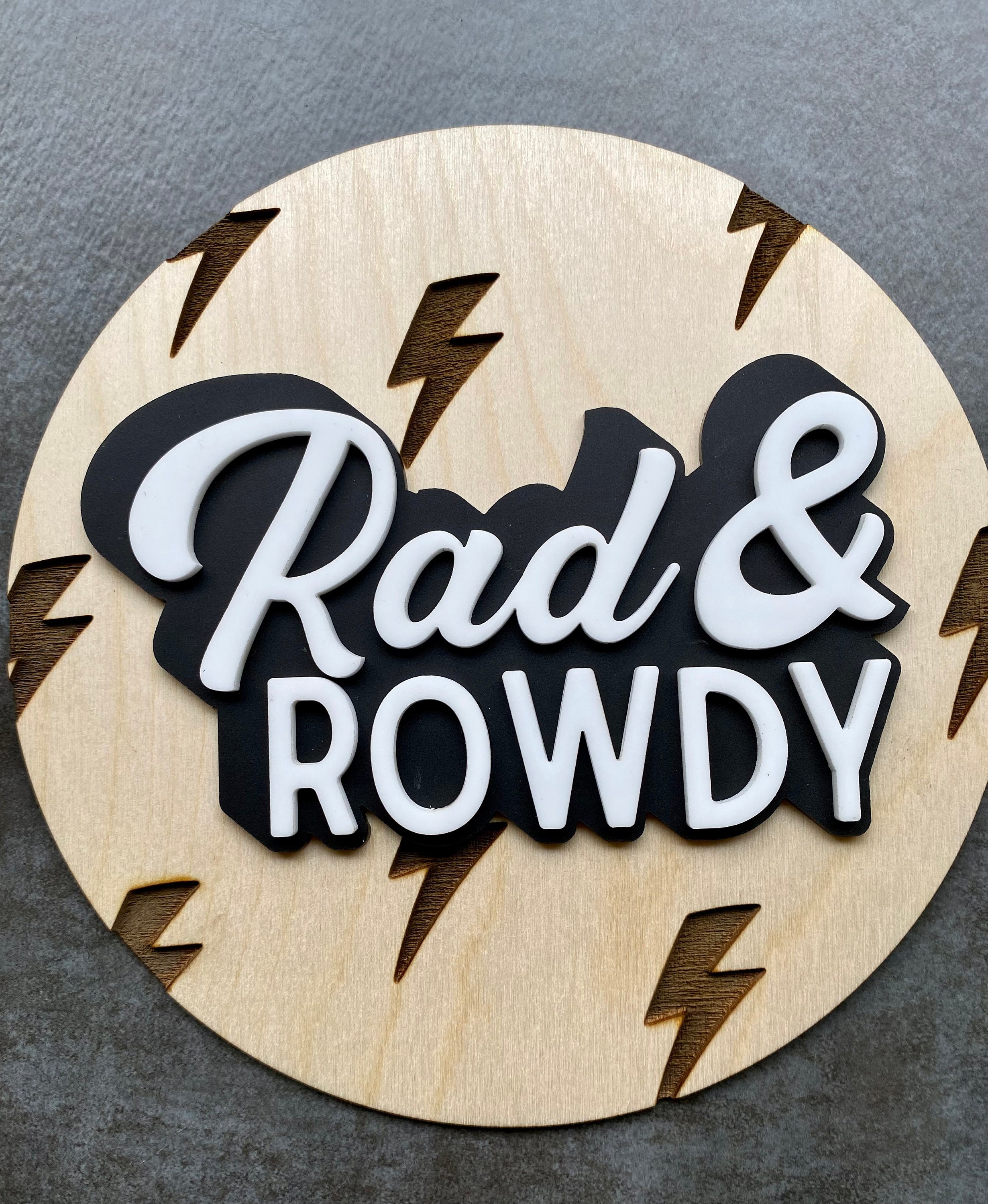 Rad & Rowdy Nursery Sign: Engraved Wood and Acrylic Decor Rad Little ...
