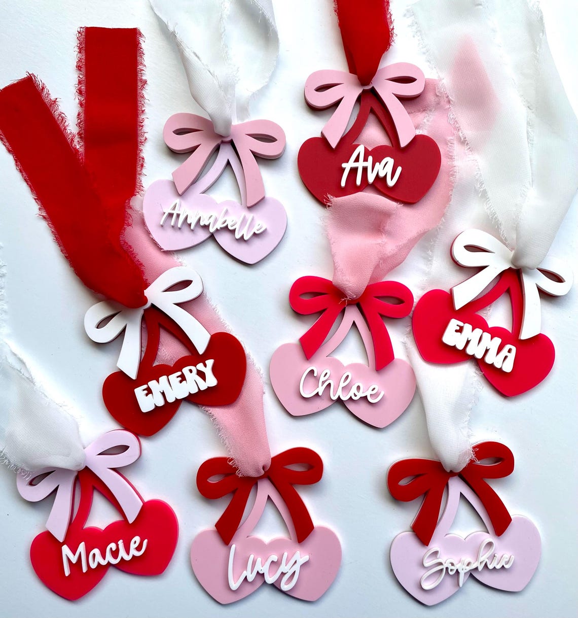 Personalized Cherry Valentine Tag: Acrylic Gift Basket Tag - Etsy