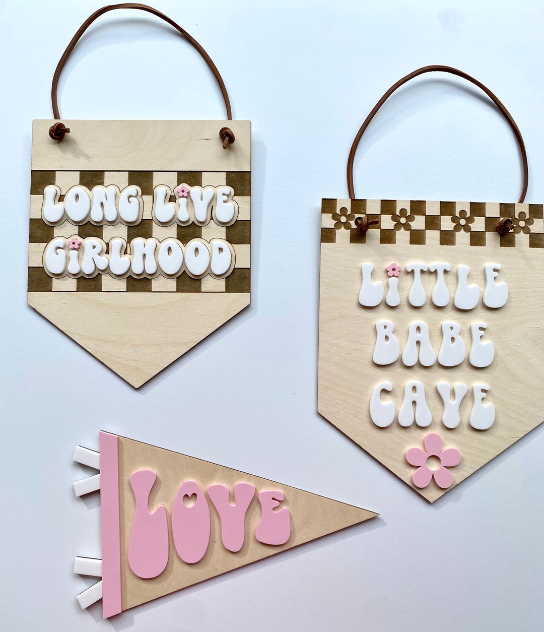Checkered Girl's Room Signs -long Live Girlhood - Little Babe Cave ...