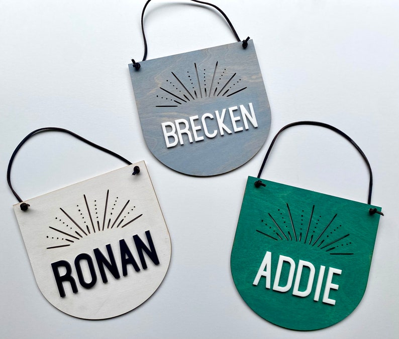 Sun Nursery Decor: Boho Wood & Acrylic Personalized Name Sign - Etsy
