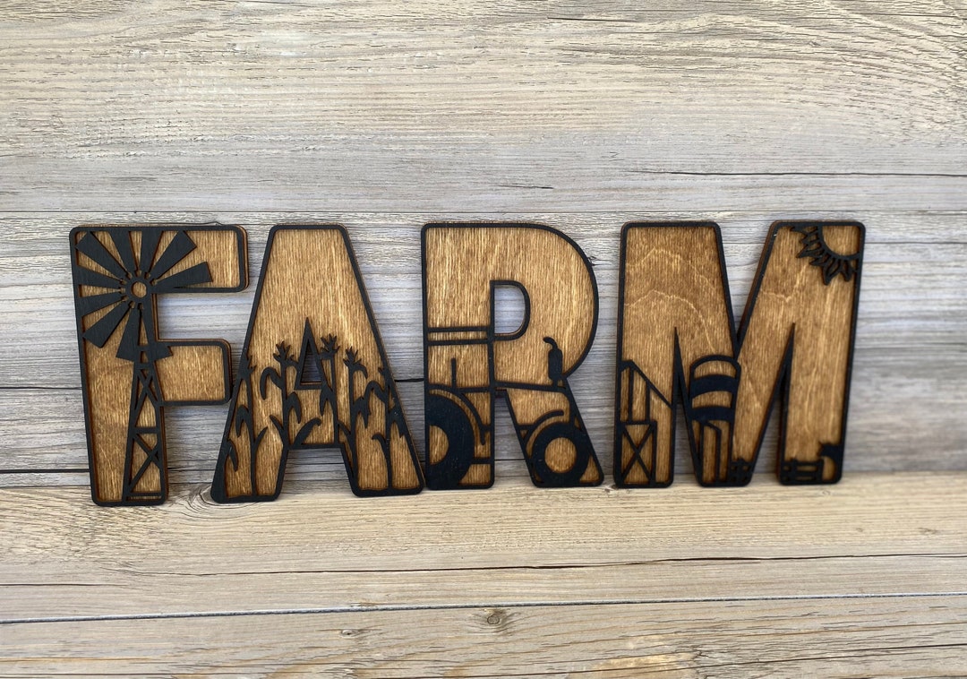 Farm Letters and Numbers - Custom Name for Kids - Kids Room Decor ...