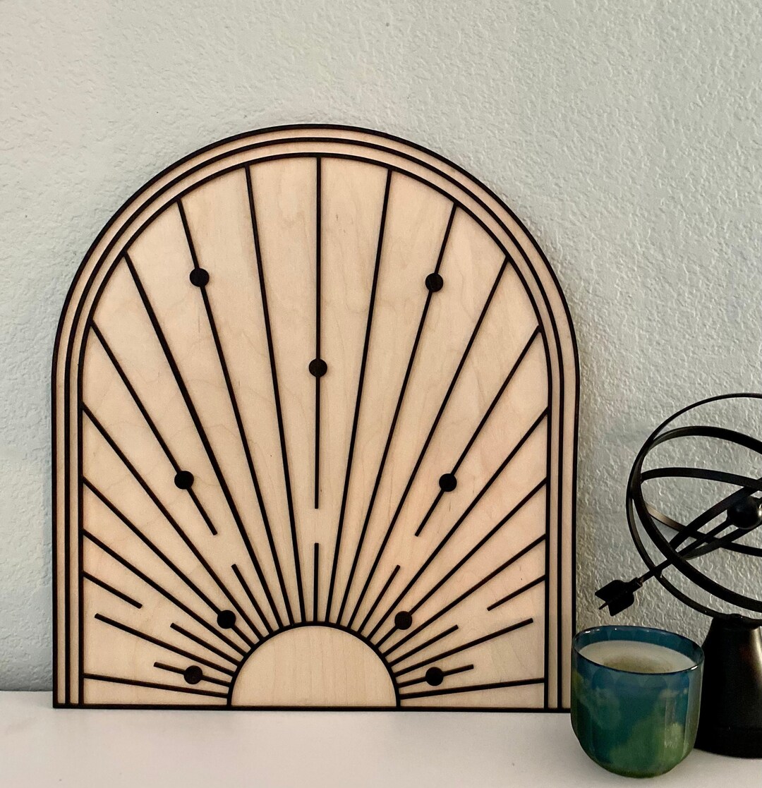 Sunburst Wall Art - Boho Sun Wall Art - Sun Decor - Wood Sun Arch ...