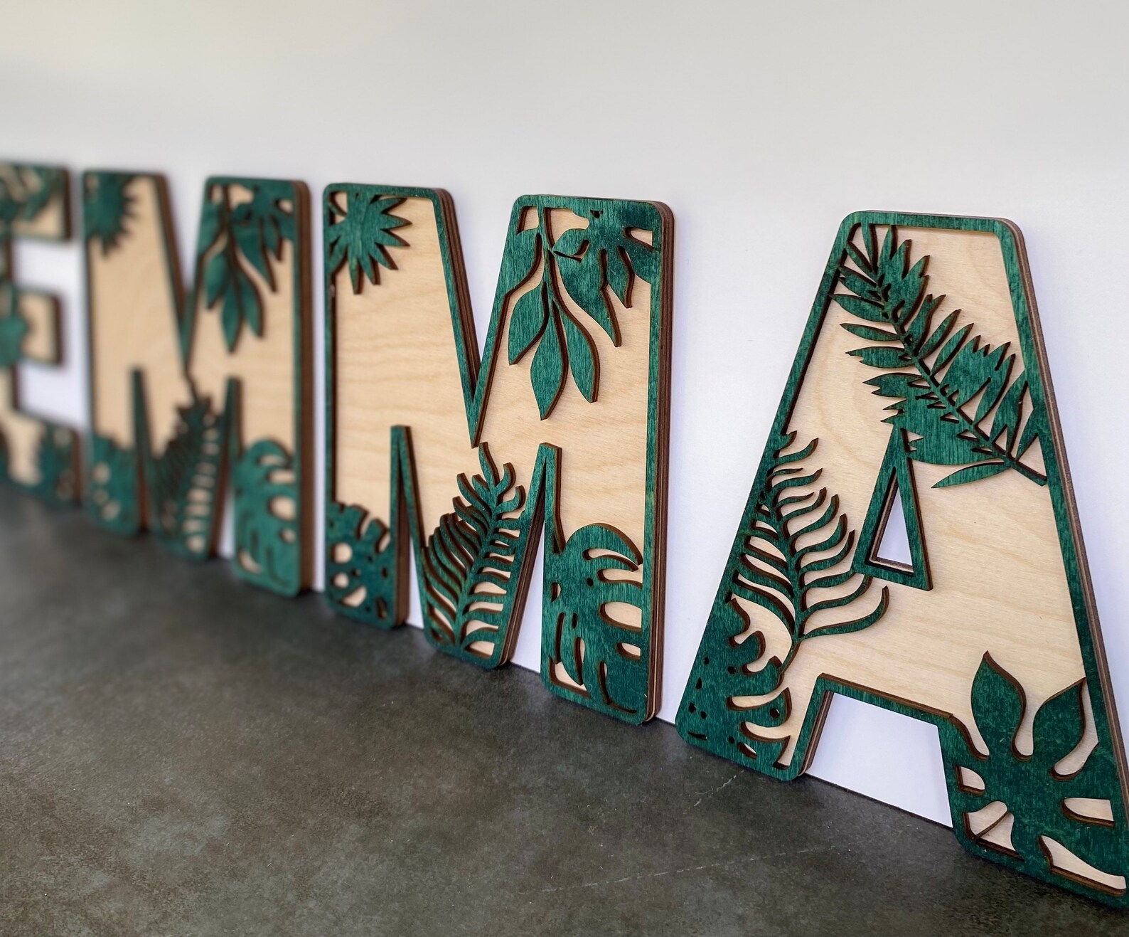 Leaf Letters and Numbers Custom Name for Kids Monstra Leaf Palm Leaf ...