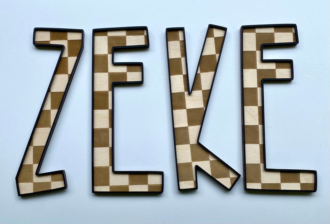 Checkered Letters Rad Little Dude Letters Wood Letters Checkered Name ...