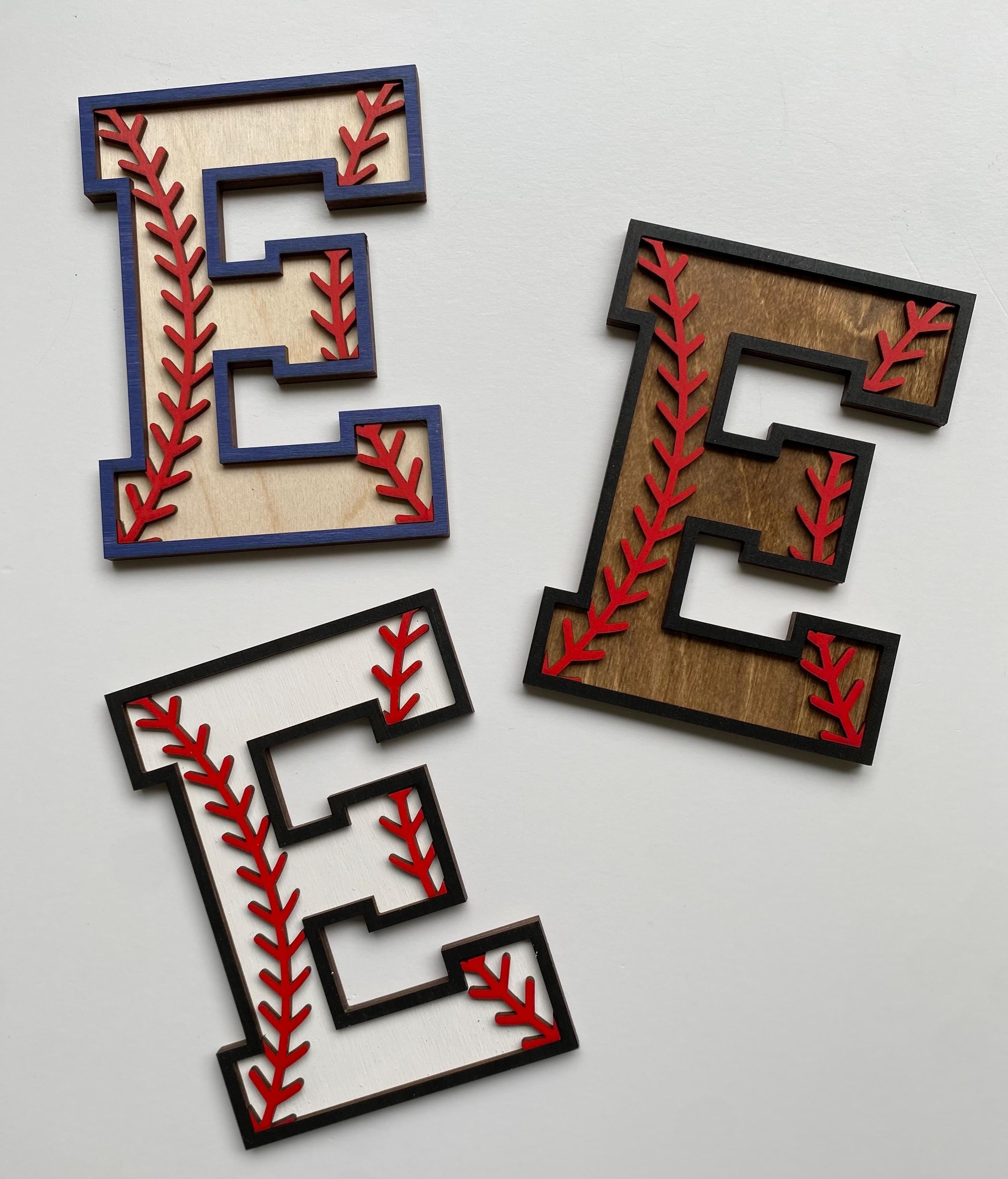 Personalized Baseball Letters: Sports Theme Laser Cut Wood Letters, Kid ...