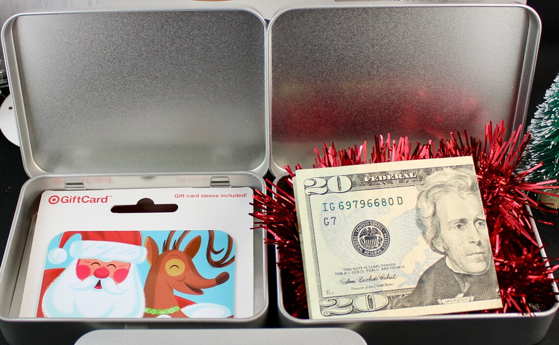 Personalized Christmas Gift Card Tin Box: Stocking Stuffer - Etsy