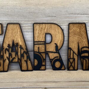 Farm Letters and Numbers - Custom Name for Kids - Kids Room Decor ...