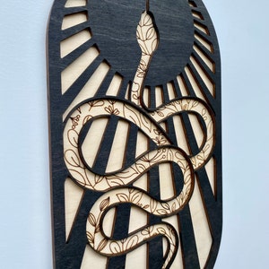 Sunburst Vine Snake Art - Snake Art - Wood Snake Art - Boho Snake ...