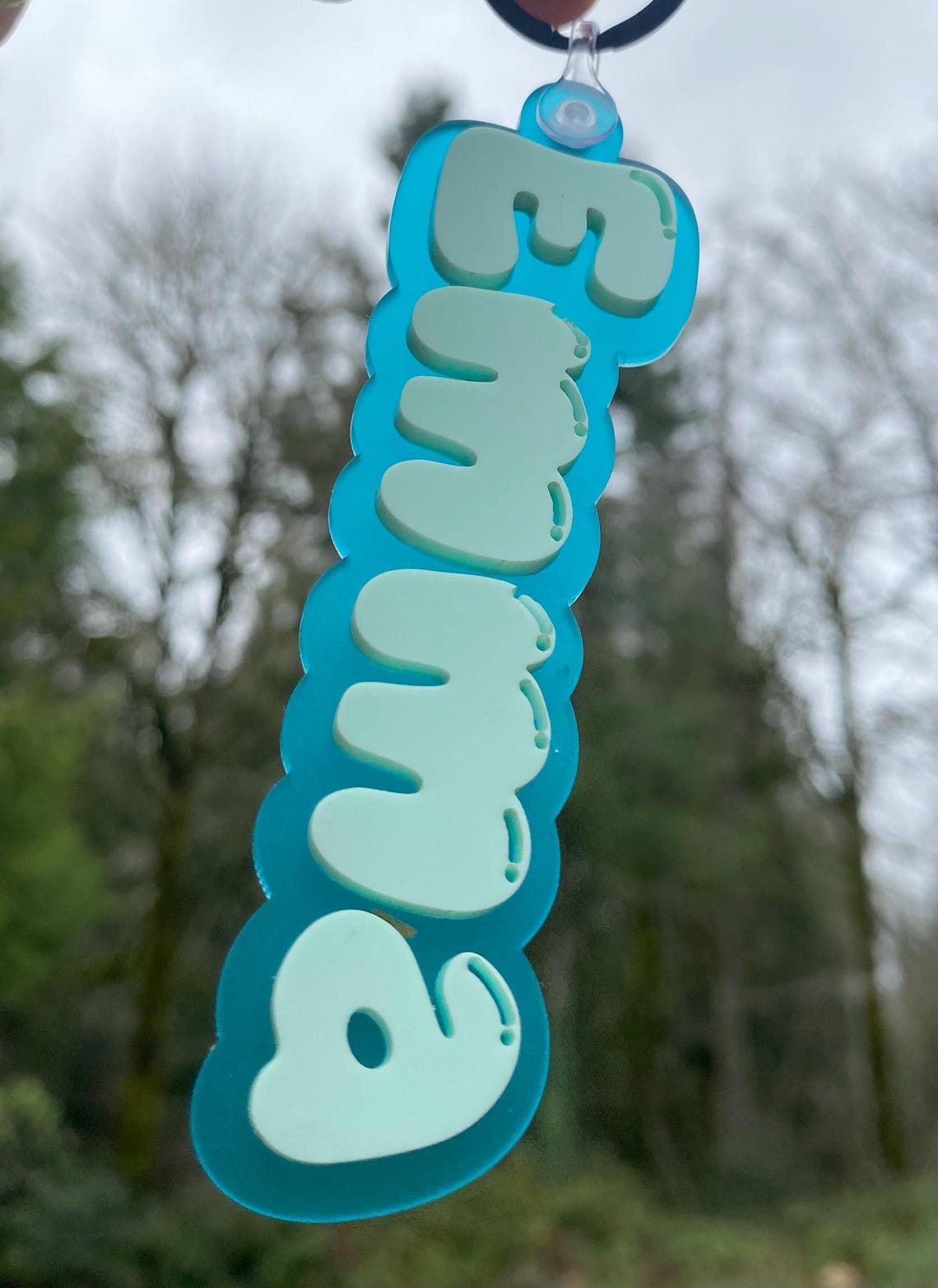 Custom Bubble Font Acrylic Name Keychain: Personalized Backpack Tag - Etsy