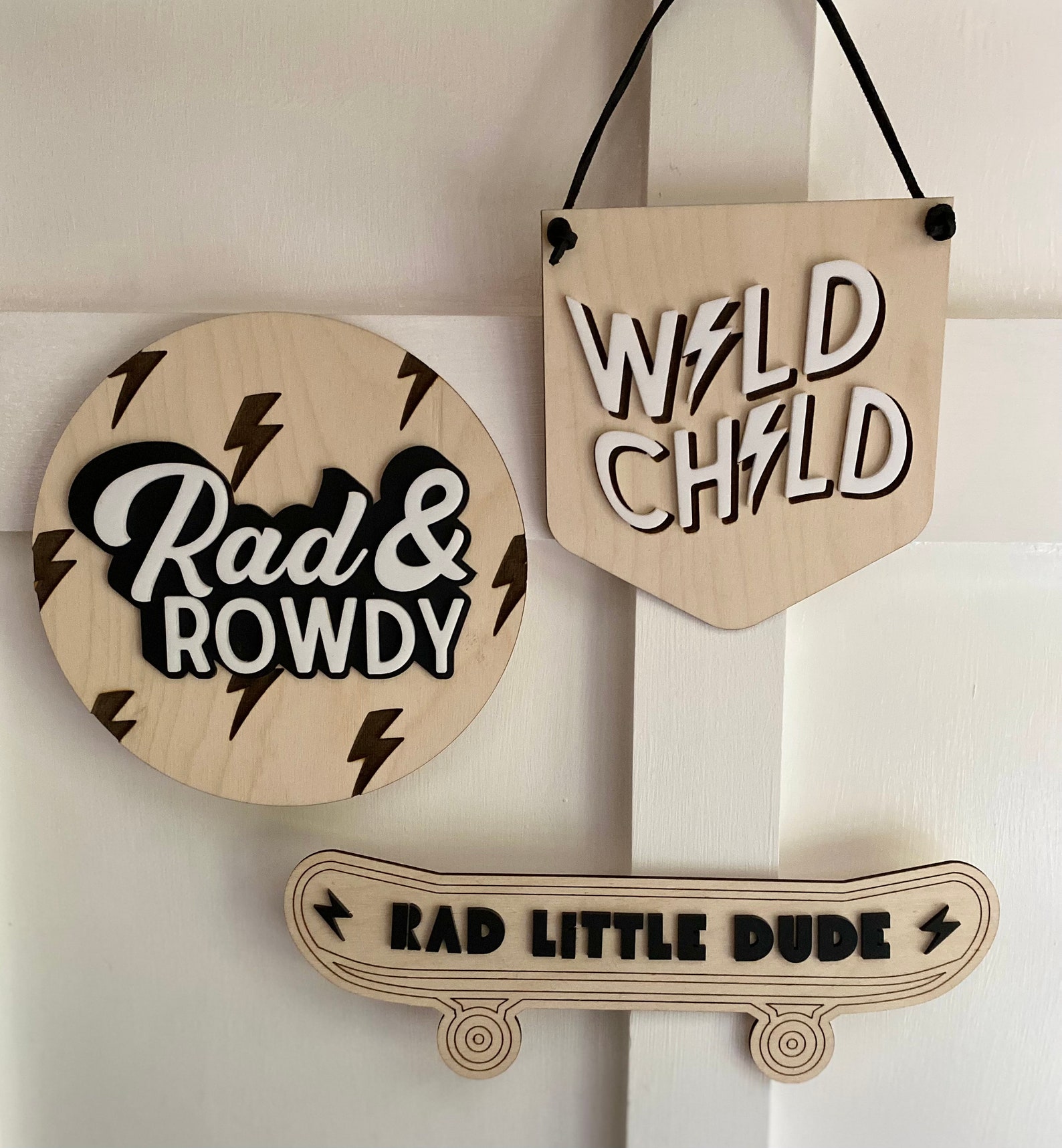 Rad & Rowdy Nursery Sign: Engraved Wood and Acrylic Decor Rad Little ...
