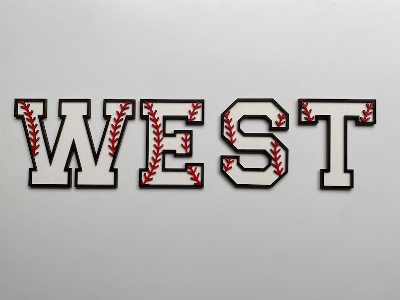 Personalized Baseball Letters: Sports Theme Laser Cut Wood Letters, Kid ...
