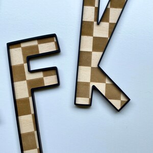 Checkered Letters Rad Little Dude Letters Wood Letters Checkered Name ...