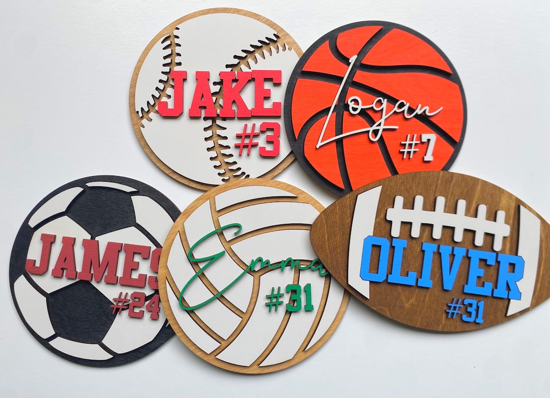 Custom Sport Name Sign – Laser Cut Team Decor - Etsy