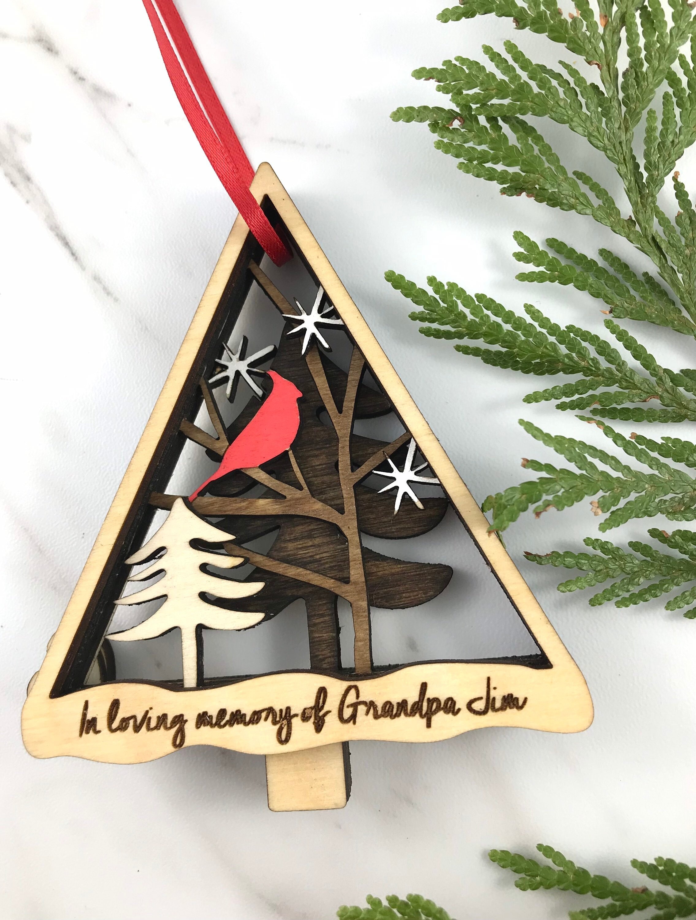 In Memory Ornament Cardinal Ornament Personalized Memorial - Etsy