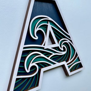 Ocean Wave Letters: Layered Wood, Beach Theme Decor - Etsy