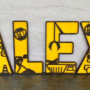 Construction Letters and Numbers - Custom Name for Kids - Kids Room ...