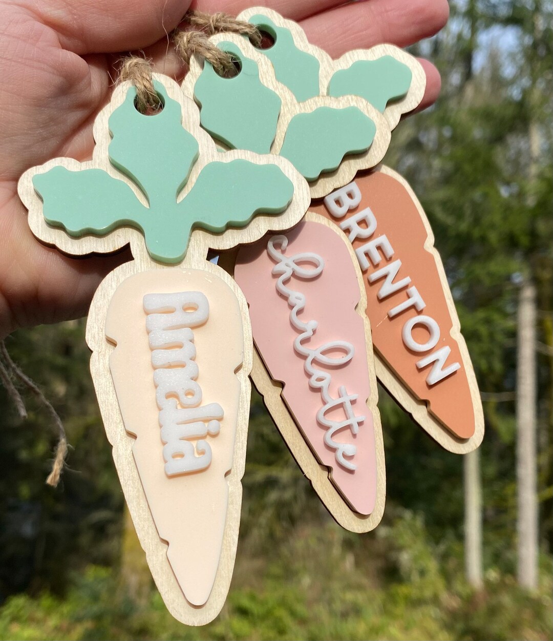 Custom Easter Basket Tag: Acrylic Carrot Name Tag - Etsy