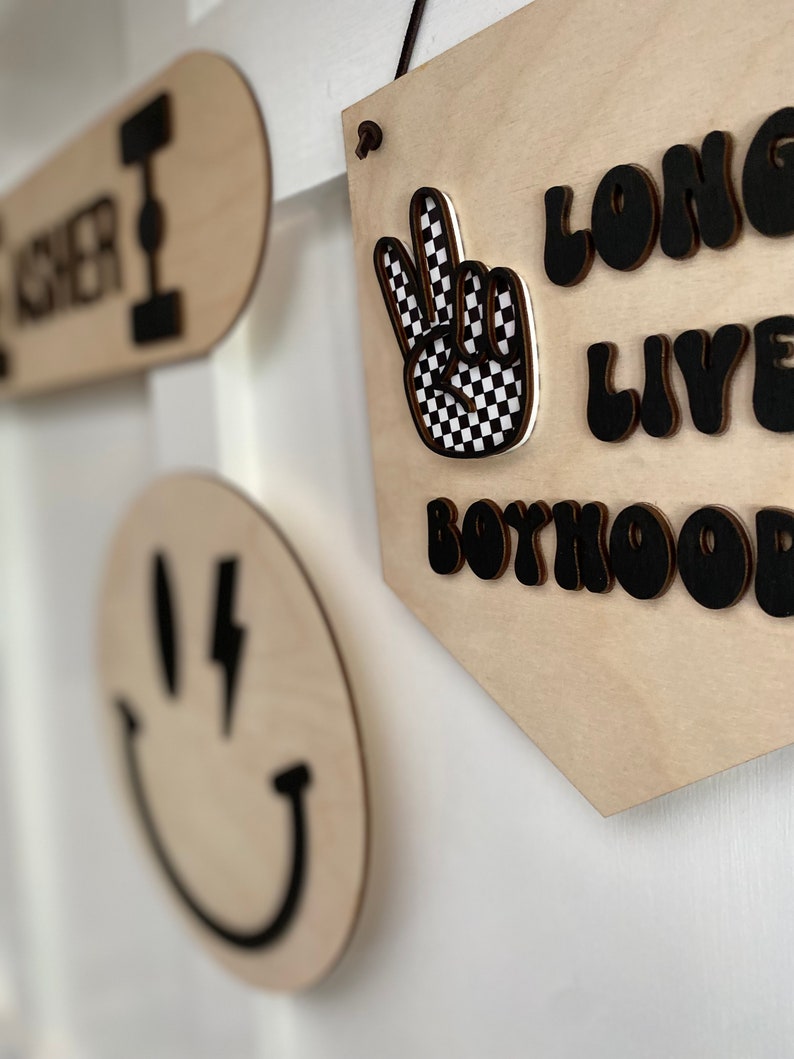 Skateboard Name Sign: Rad Dude Room Decor - Long Live Boyhood ...