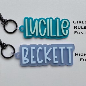 Custom Acrylic Name Tag: Personalized Backpack Keychain, Stocking ...