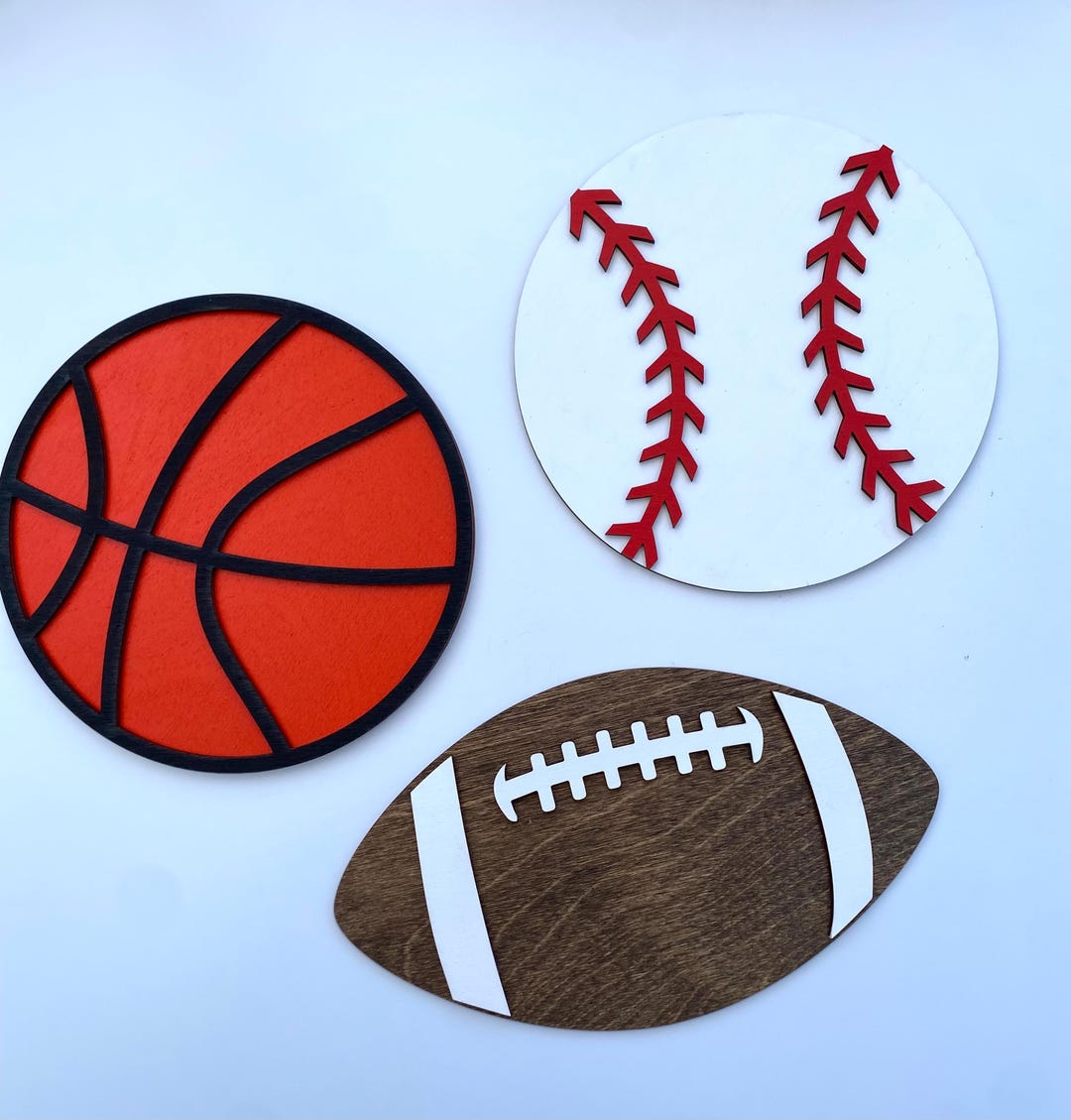 Sport Theme Room - Baseball Basketball Football Wall Decor - Media Room ...